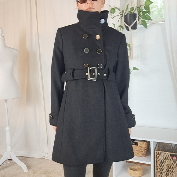 Kenneth Cole | Jackets & Coats | Kenneth Cole Black Wool Military ...